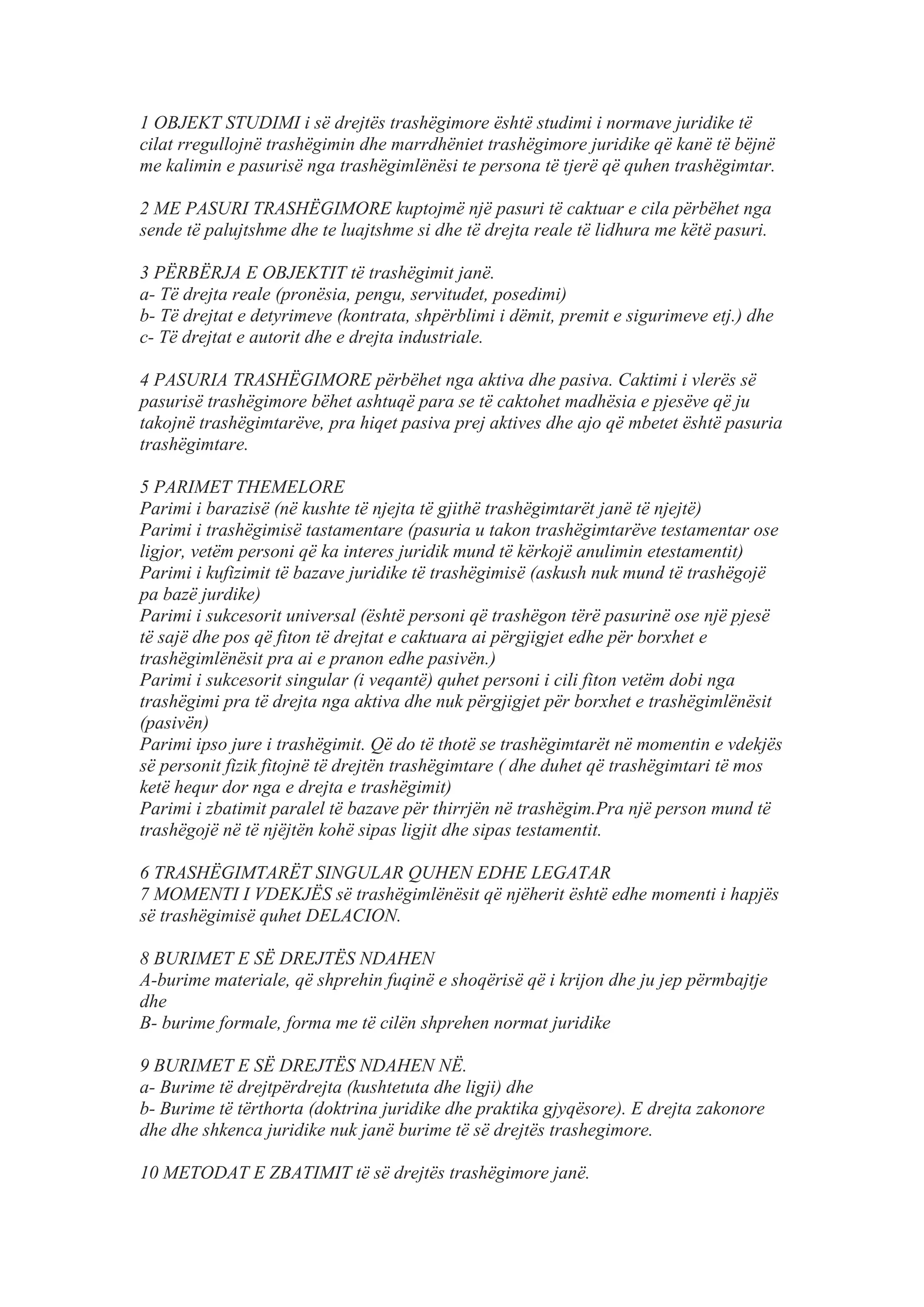 E Drejta Trashëgimore - Pyetje & Përgjigje | PDF