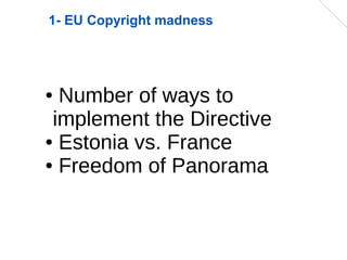 EDRi - EU Copyright law: No risk to be copied | PPT