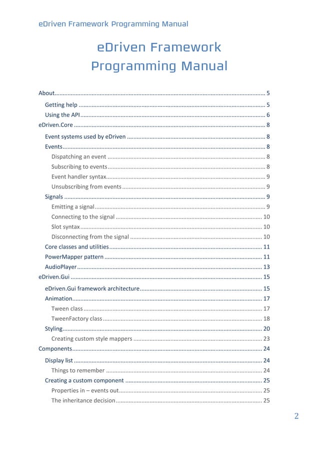 eDriven Framework Programming Manual 1.0 | PDF