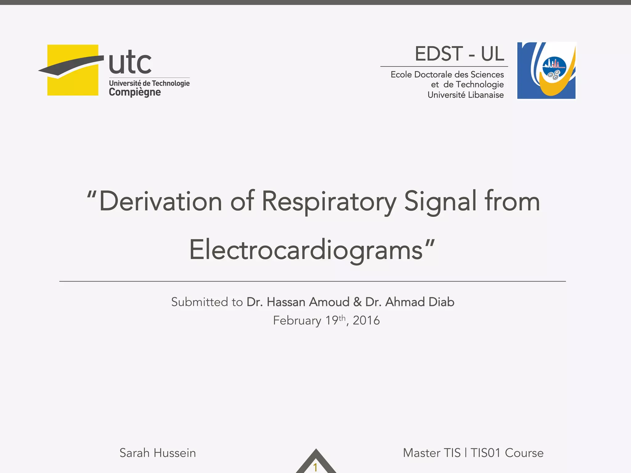 Electrocardiogramm Derived Respiratory Signal (EDR signal) | PDF