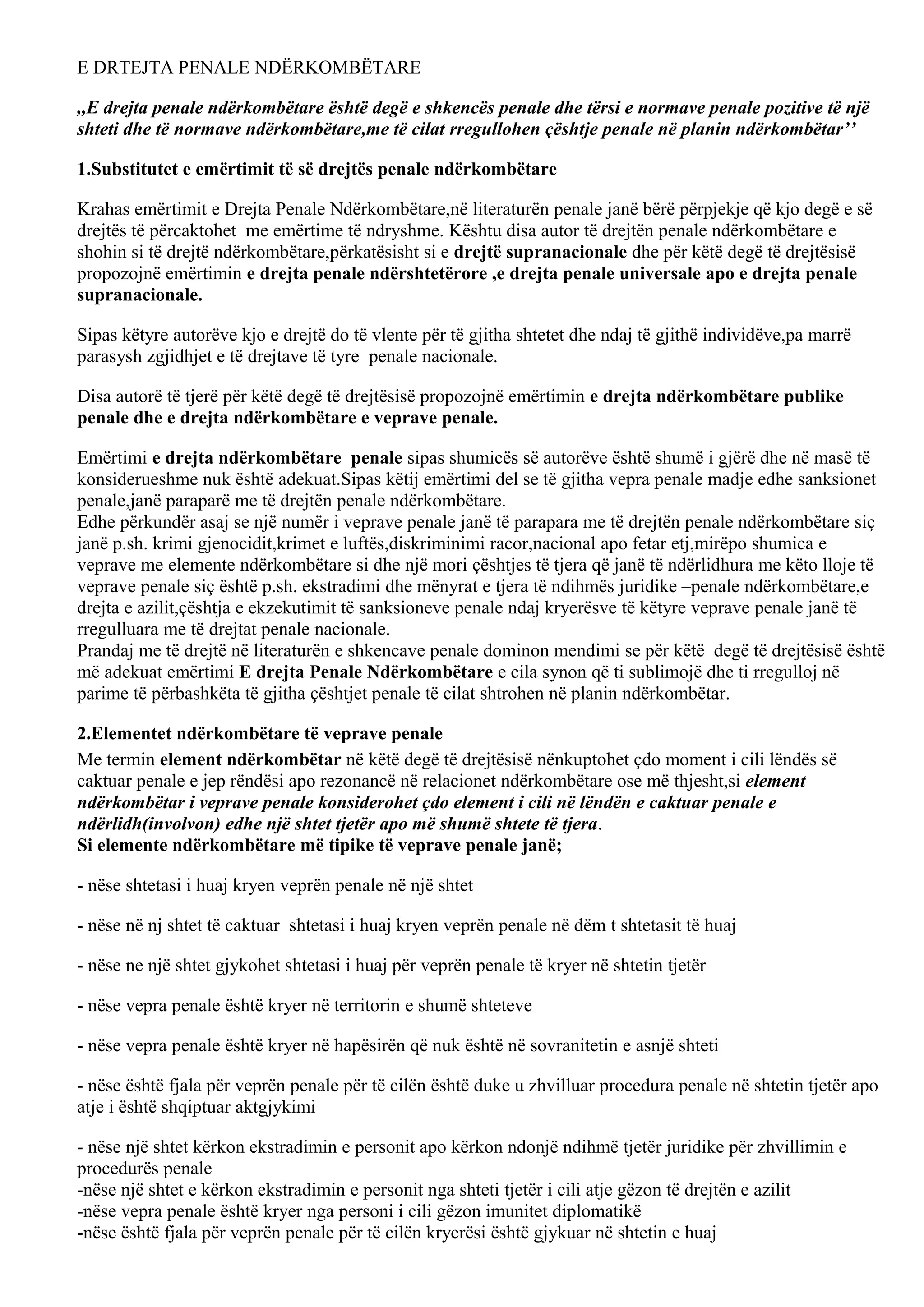 E drejta penale nderkombetare | DOC