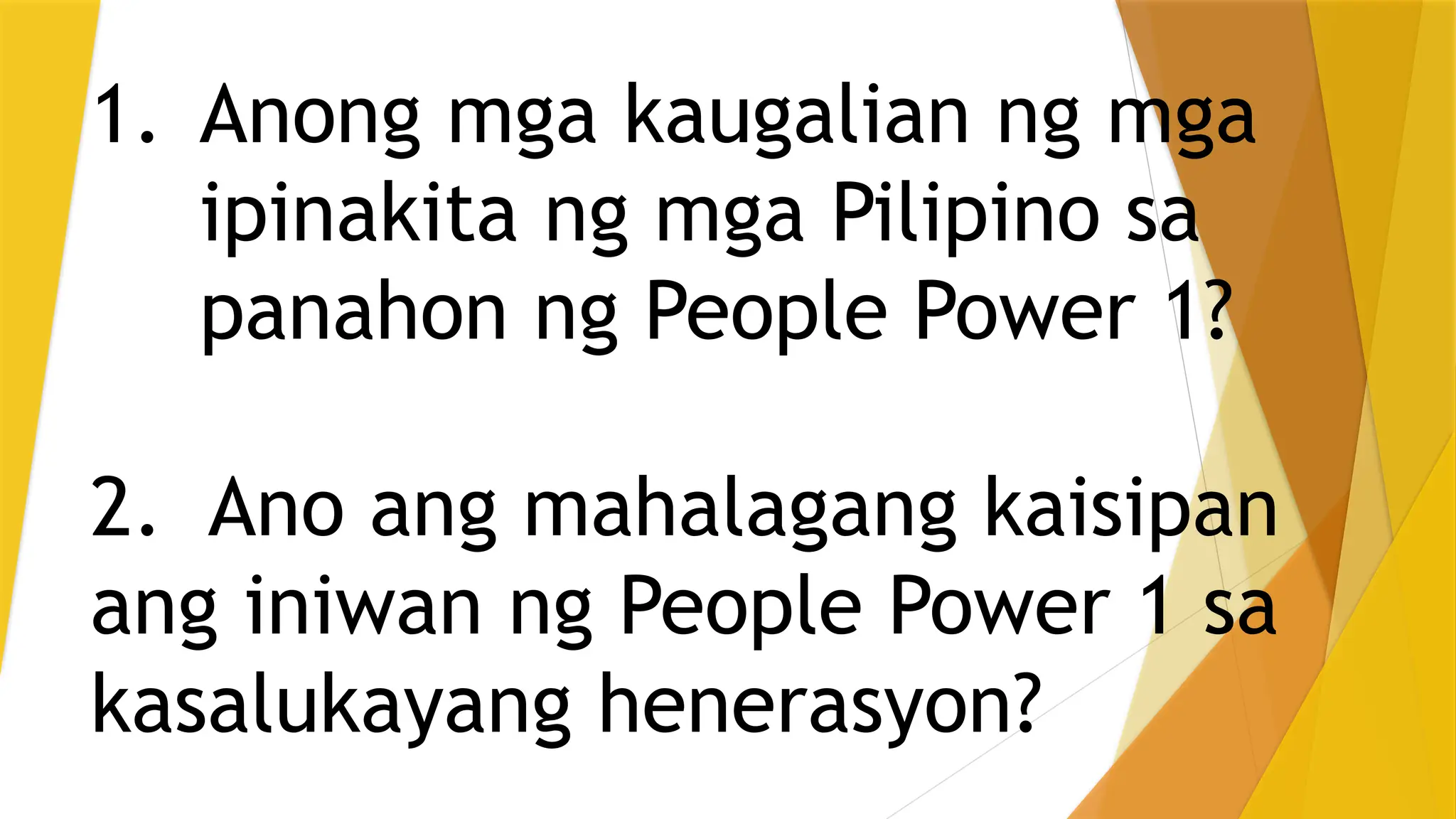 Mga Pangyayaring Nagbigay-Daan sa People Power 1 | PPTX