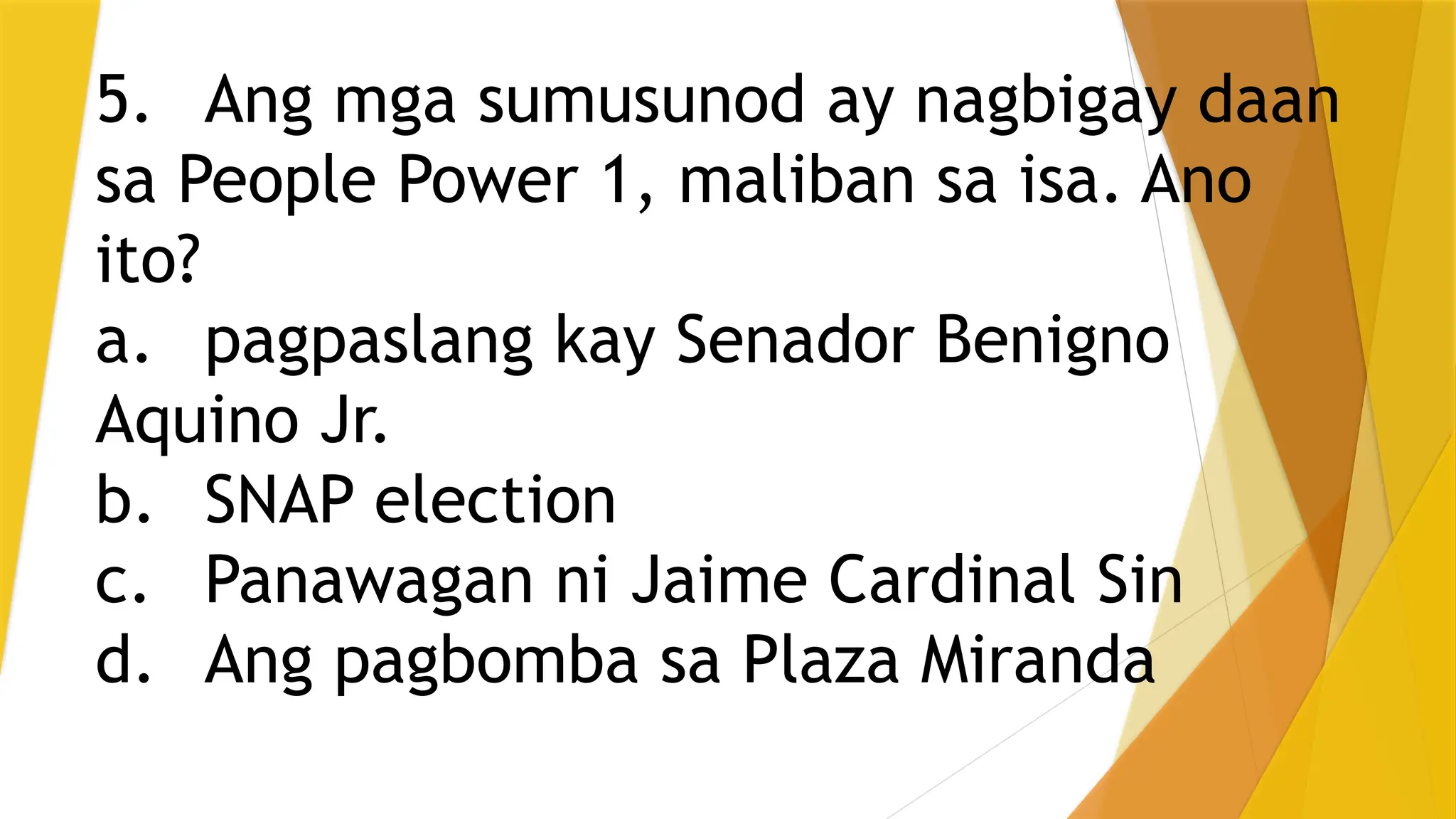 Mga Pangyayaring Nagbigay-Daan sa People Power 1 | PPTX