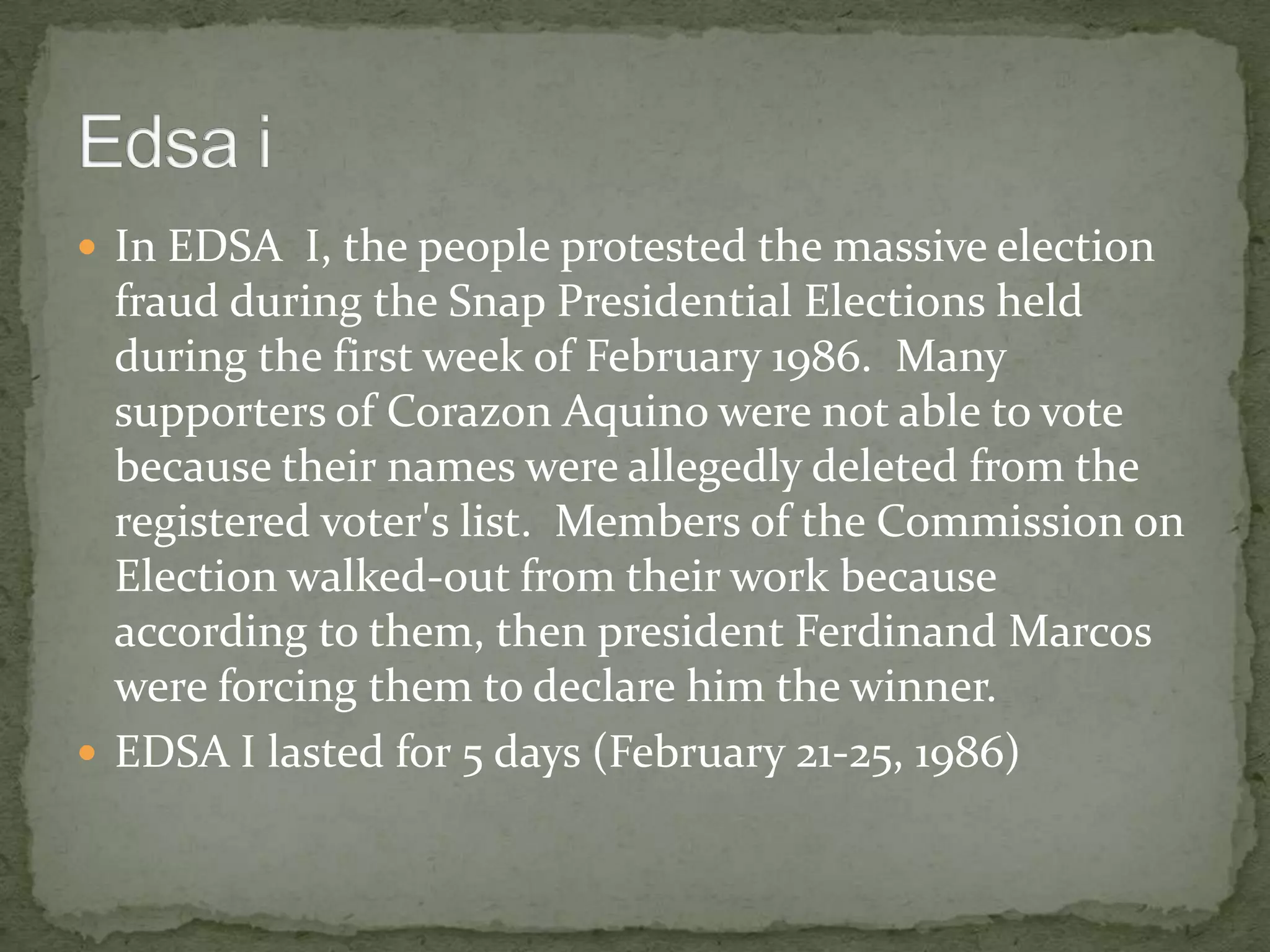 Edsa I and Edsa II | PPTX | Politics