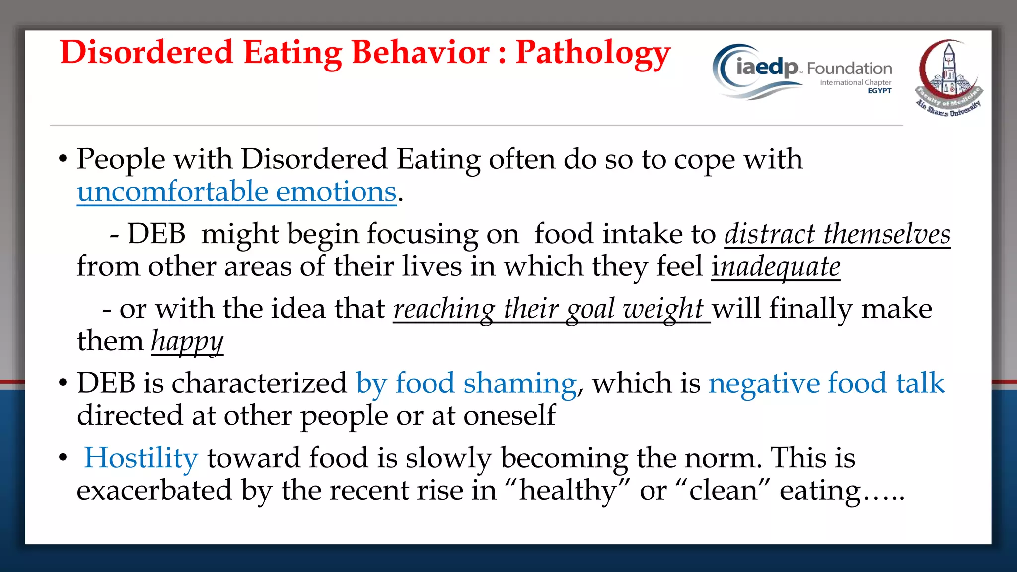EDs and Disordered Eating disorders | PPTX