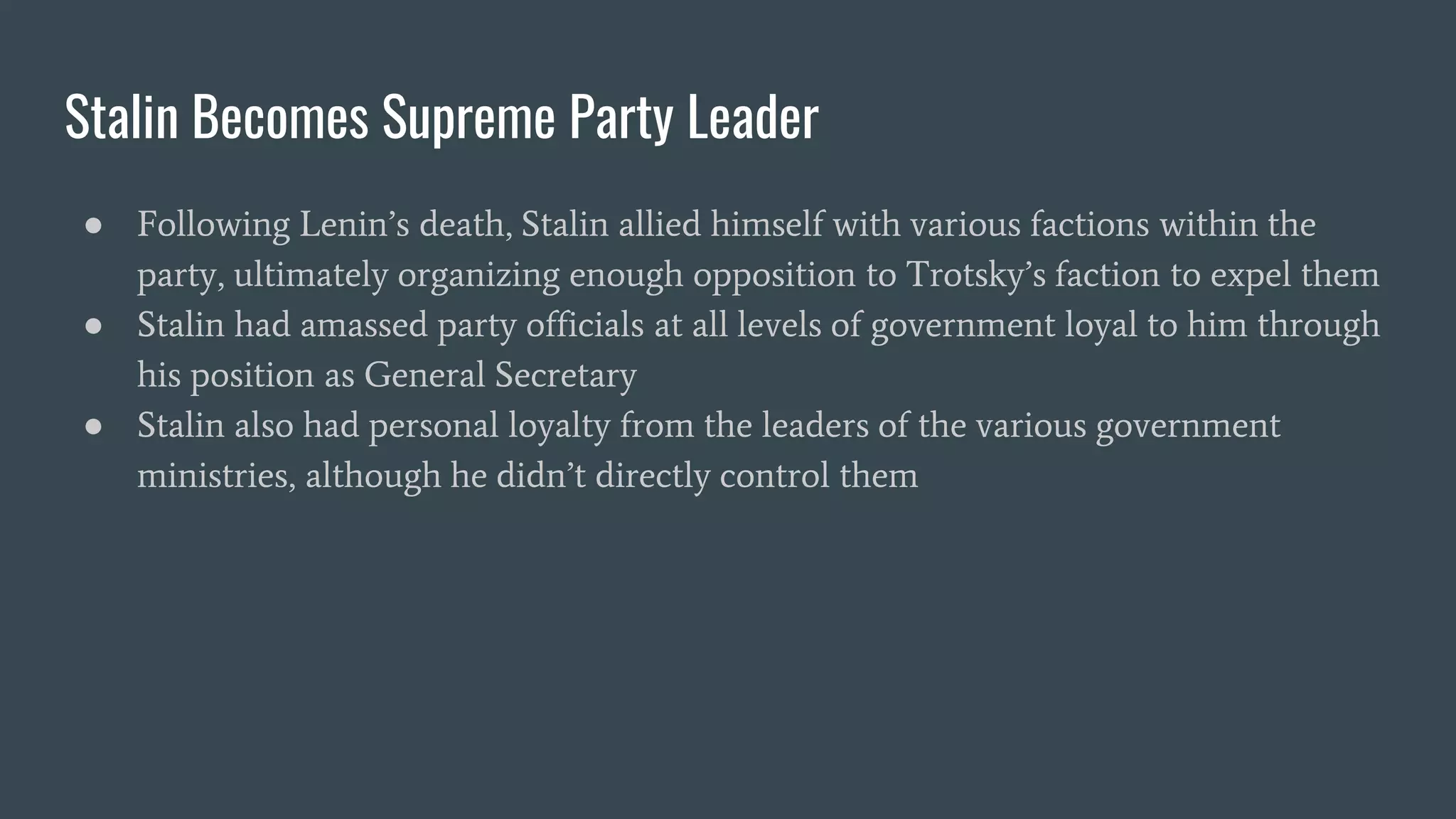 EDSC 304 - Digital Lecture - Stalin's Rise to Power | PPTX