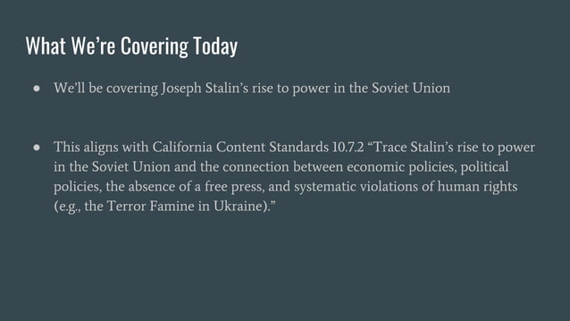 EDSC 304 - Digital Lecture - Stalin's Rise to Power | PPTX