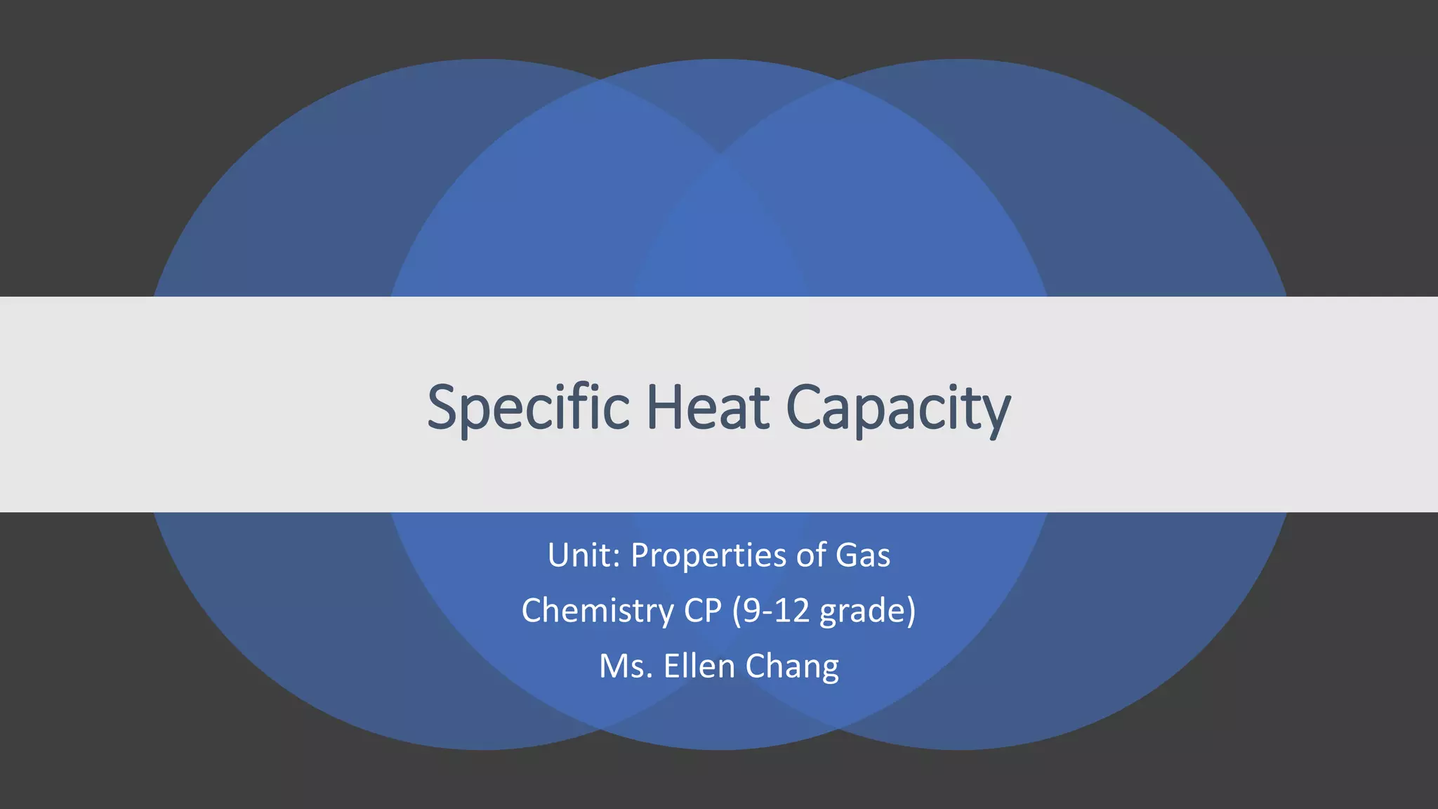 Specific Heat Capacity Lesson | PPT