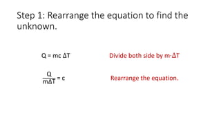 Specific Heat Capacity Lesson | PPTX