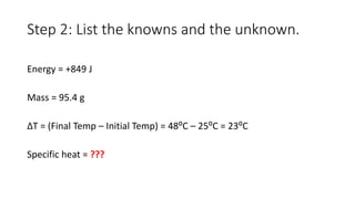 Specific Heat Capacity Lesson | PPT