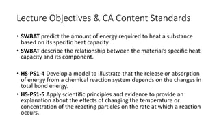 Specific Heat Capacity Lesson | PPT