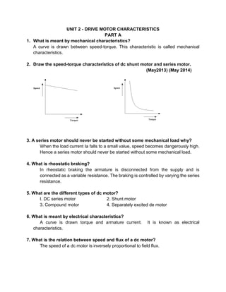 Electric Drives and Static Control notes | PDF