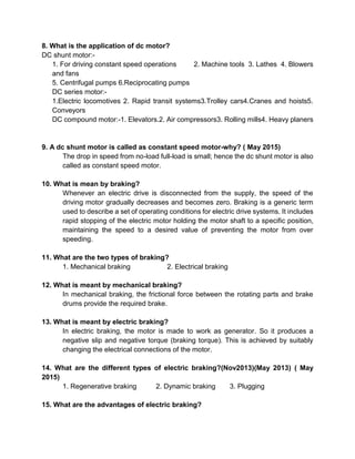 Electric Drives and Static Control notes | PDF