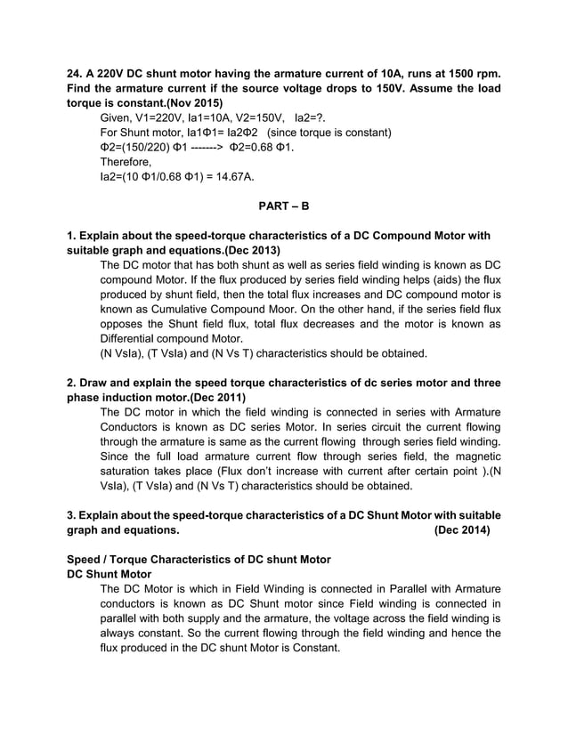 Electric Drives and Static Control notes | PDF