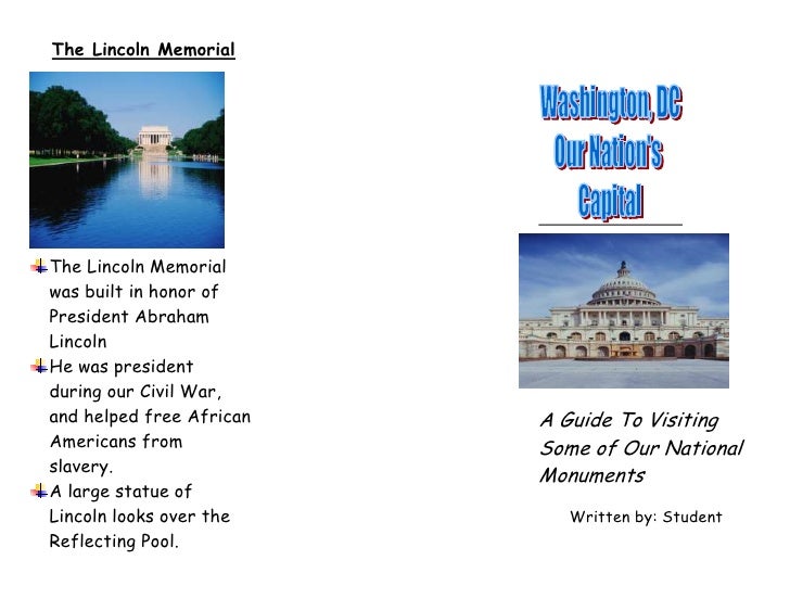Brochure For Washington Monument