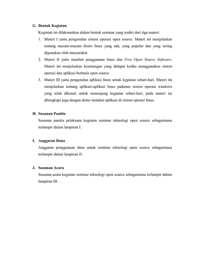 Contoh Proposal Seminar Open Source | PDF