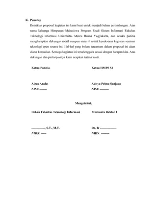 Contoh Proposal Seminar Open Source | DOC