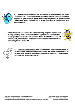 Ed Shop upper‐primary Maths worksheet | PDF