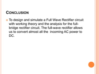 Full wave rectifier (Si Diode) | PPT