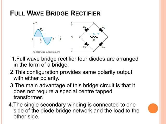 Full wave rectifier (Si Diode) | PPT
