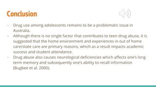 Drug Use & Adolescence | EDMS921 | Understanding Adolescence | PPT