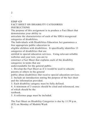 EDSP 429Fact Sheet on Disability Categories InstructionsThe pu.docx