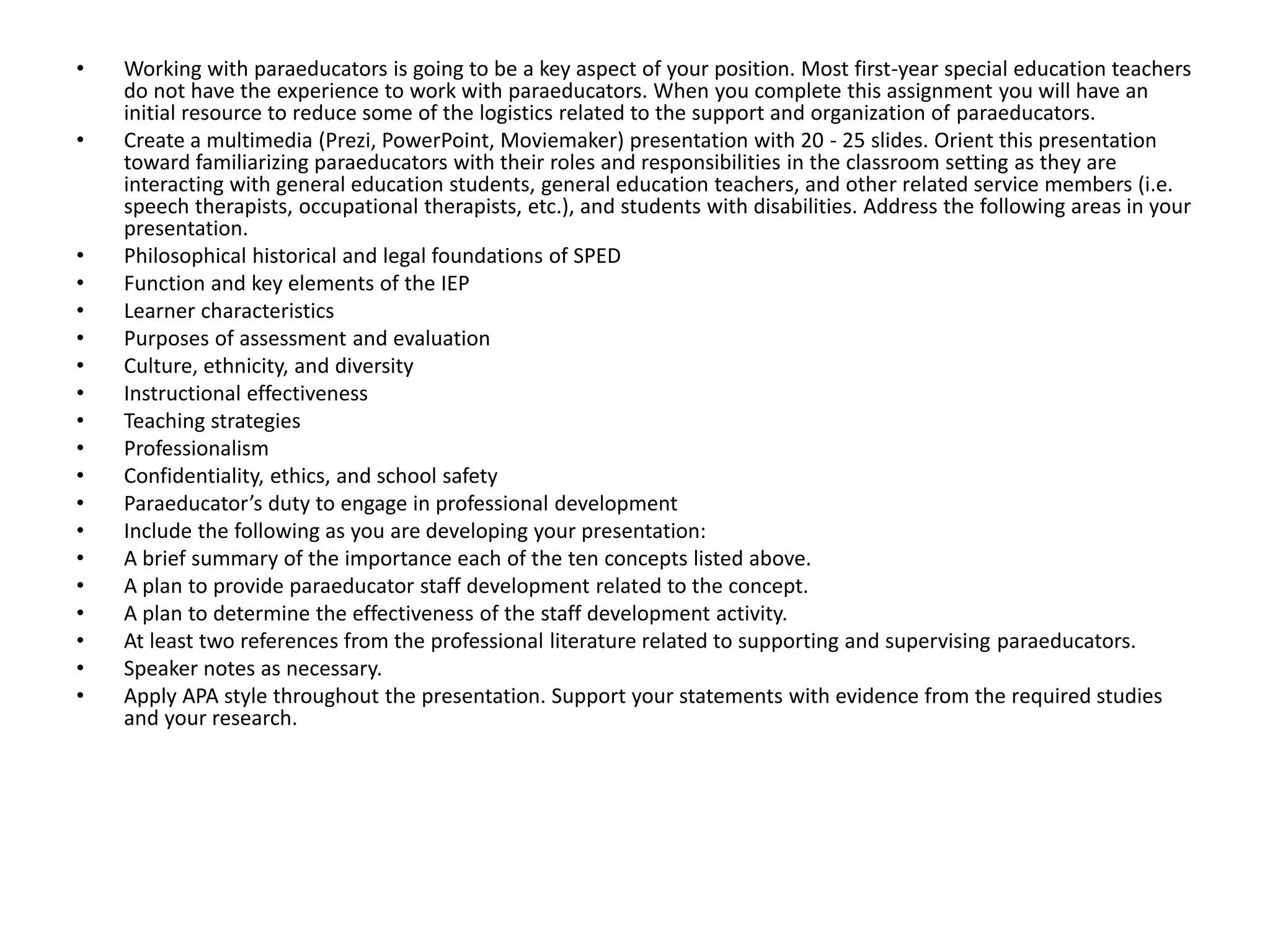 Edsp 524 or 528 - week 4 -- para educator presentation | PPTX