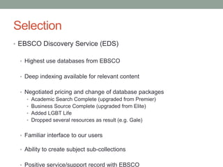 EDS selection & implementation @ CCC | PPT