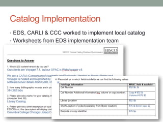 EDS selection & implementation @ CCC | PPT