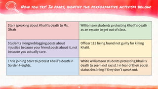 Edsu 320 performative activism lecture siera pactwa | PPTX