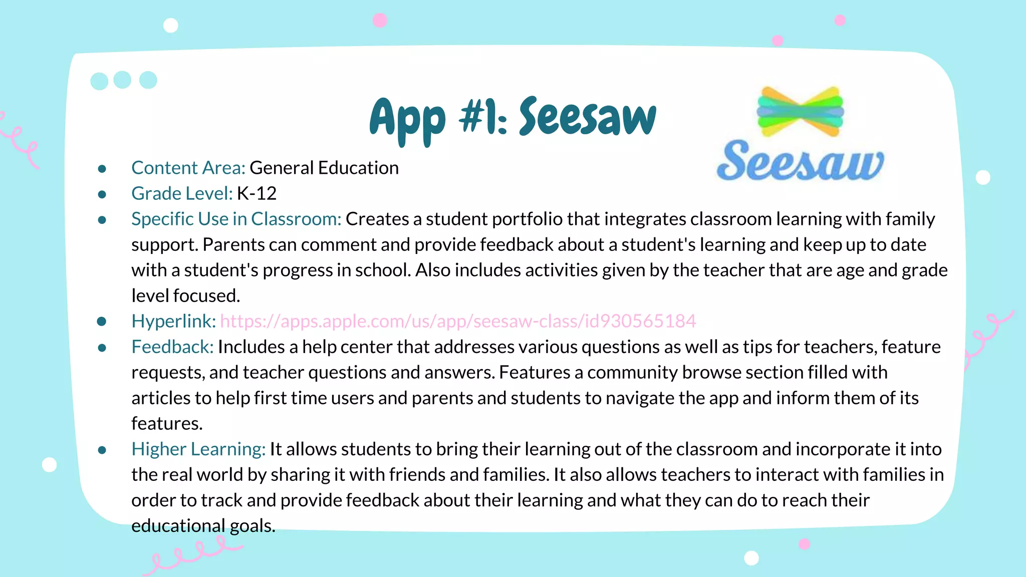 EDT-6200 Educational Apps Assignment | PPT