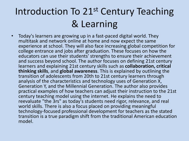 21th CENTURY LEARNING | PPTX