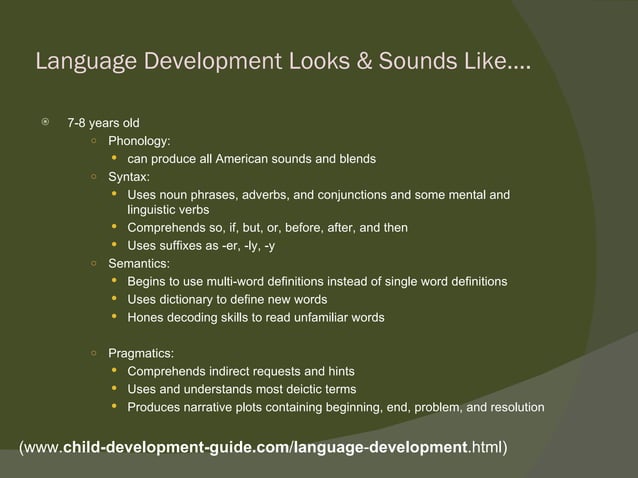 School Age Speech and Language Development | PPT