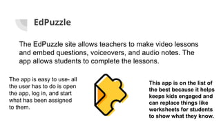 EDT 6200 Best Apps in Education Presentation | PPT