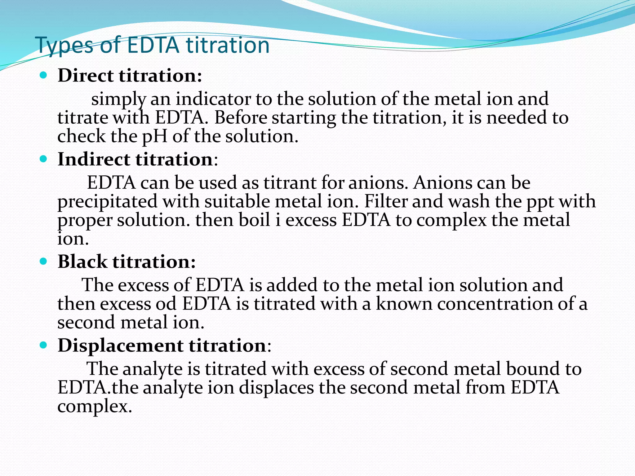 Applications of Edta Titration - Kshetra K L | PPTX