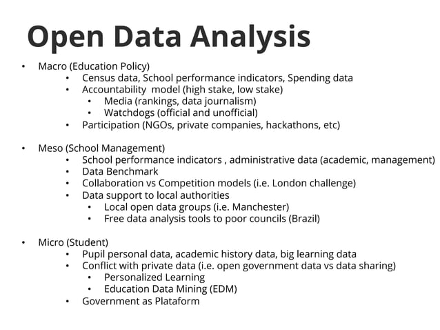 Open data in Education