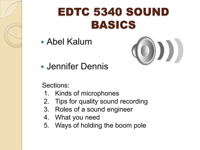 Edtc 5340 sound basics | PPT