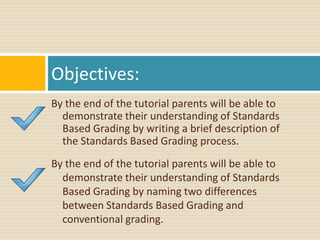 Standards Based Grading Online Tutorial | PPTX