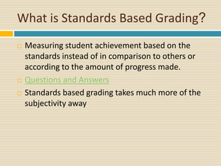 Standards Based Grading Online Tutorial | PPTX