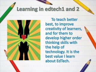 My portfolio in Educational Technology 2 | PPTX | Education