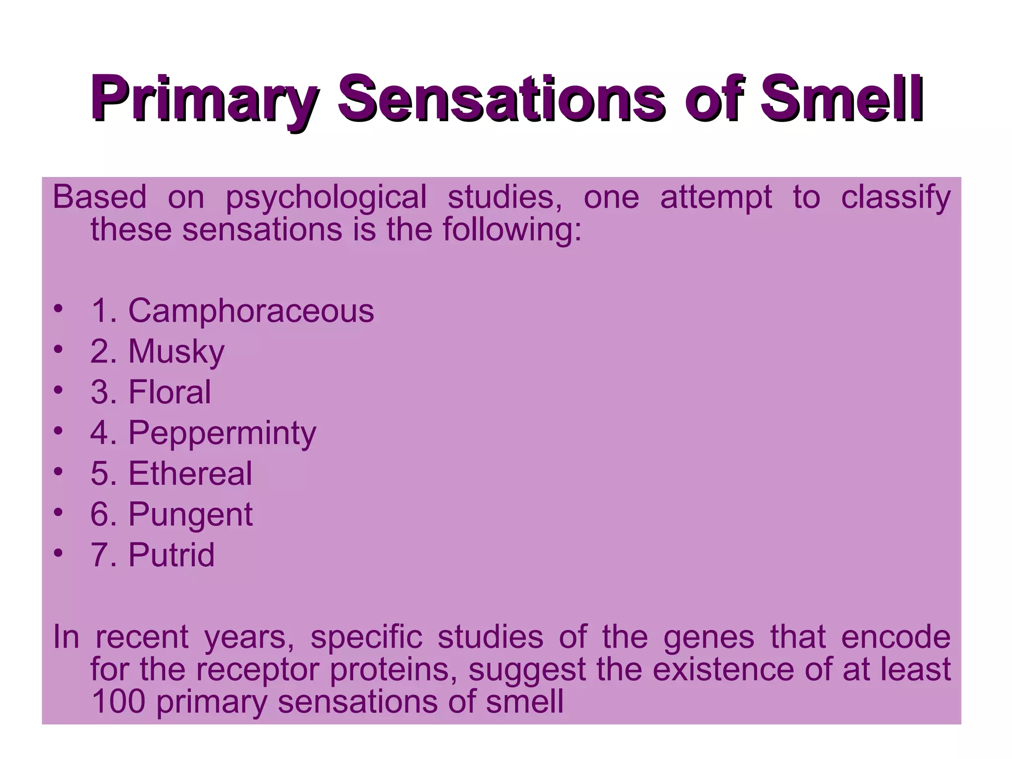 physiology of smell | PPT