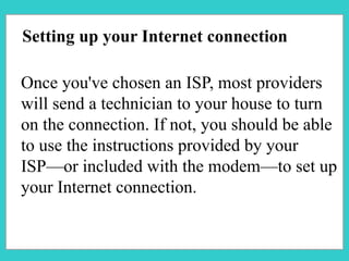 Connecting to the Internet | PPTX | Internet Service Providers | Home ...