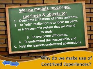 LESSON 8 - TEACHING WITH CONTRIVED EXPERIENCES | PPTX