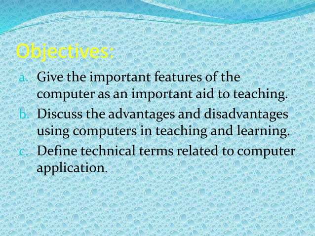 Computers as Aids to Teaching | PPTX