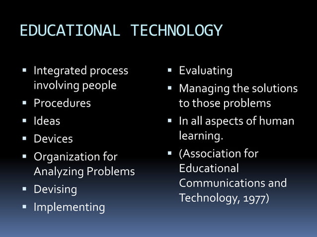 EDUCATIONAL TECHNOLOGY: DEFINITION | PPT