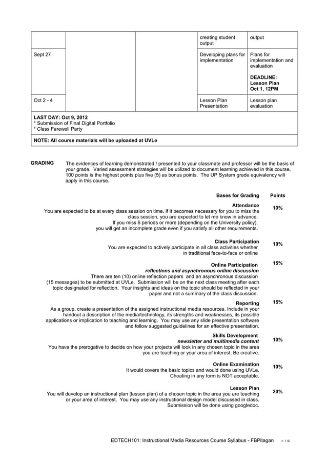Ed tech 101 1ssy2012 13 updated syllabus | PDF