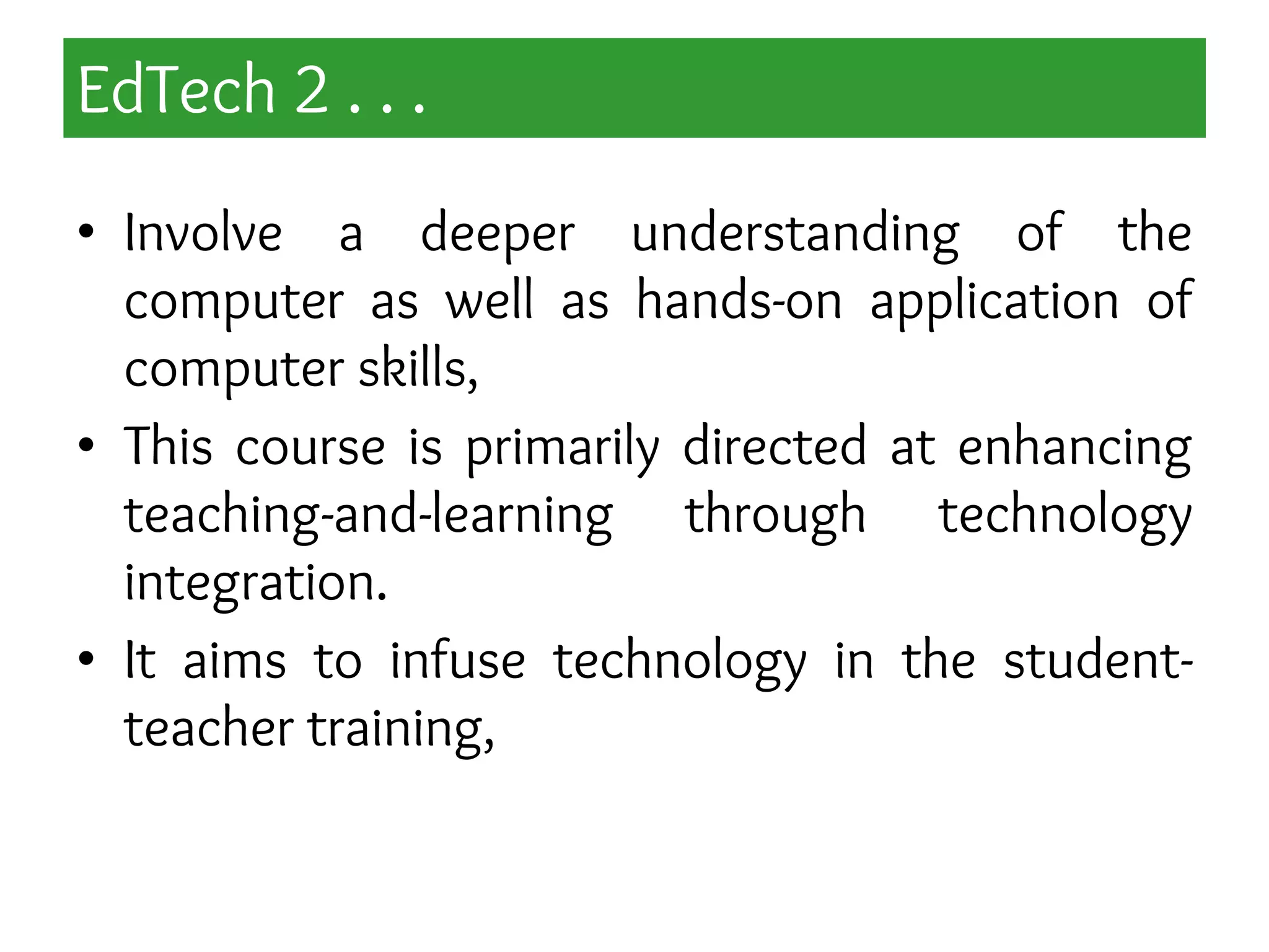 Edtech 1 review and edtech 2 overview | PPTX