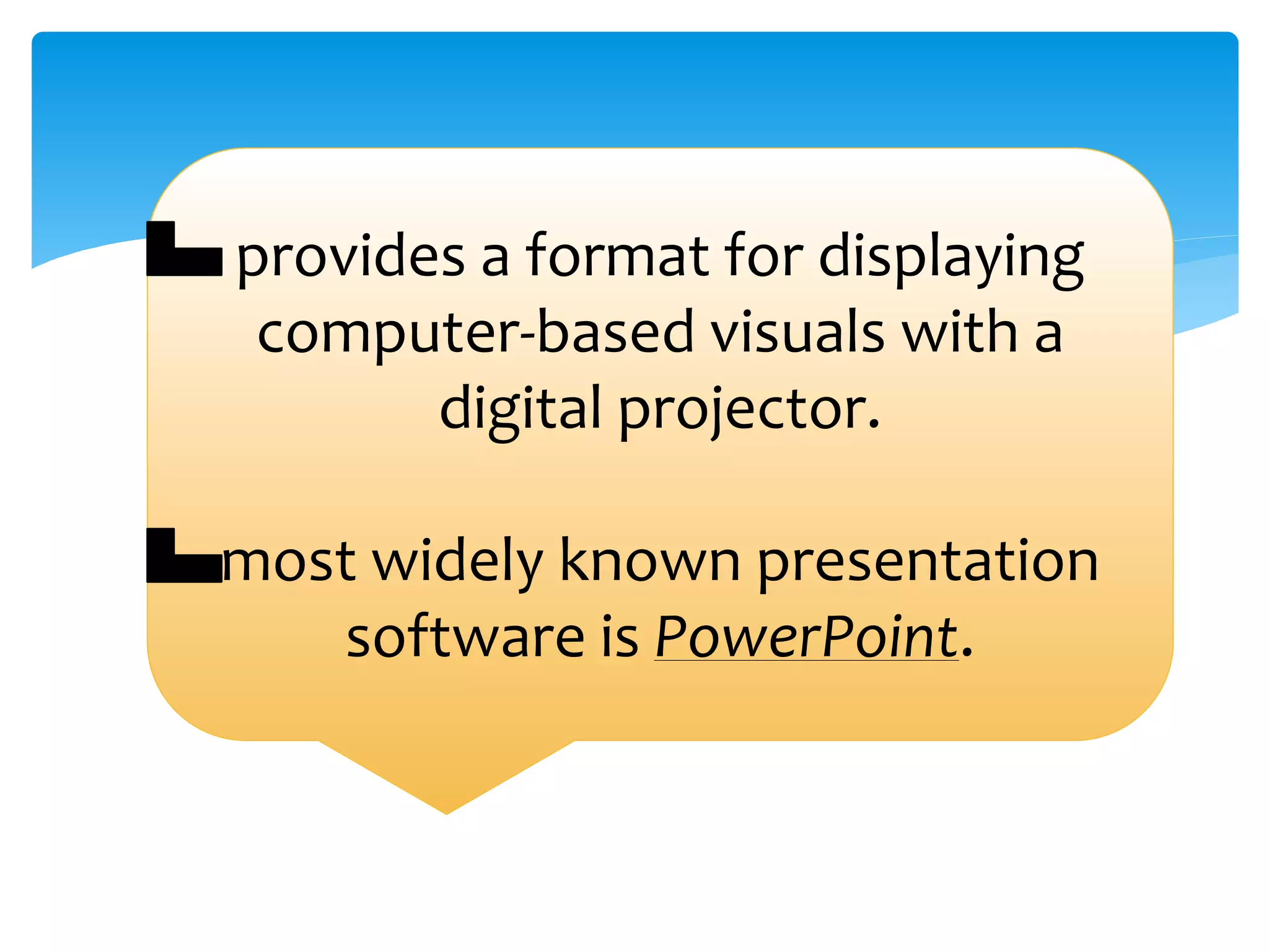 Non-projected visuals | PPT