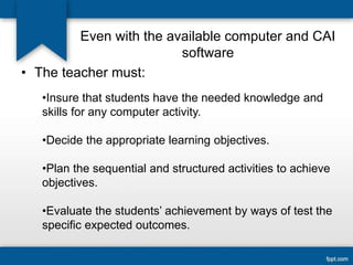 Educational Technology 2 Lesson 10: The Computer as a Tutor | PPTX