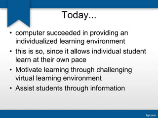 Educational Technology 2 Lesson 10: The Computer as a Tutor | PPTX